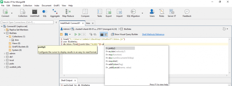 Running MongoDB Queries on the mongo Shell | Studio 3T