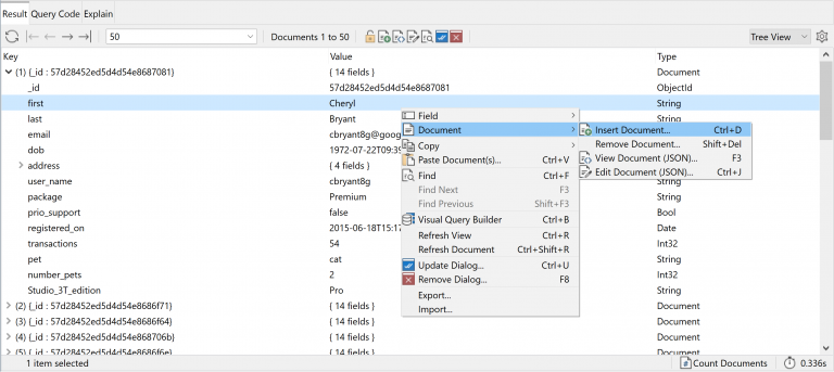 How To Insert Update MongoDB Documents Studio 3T