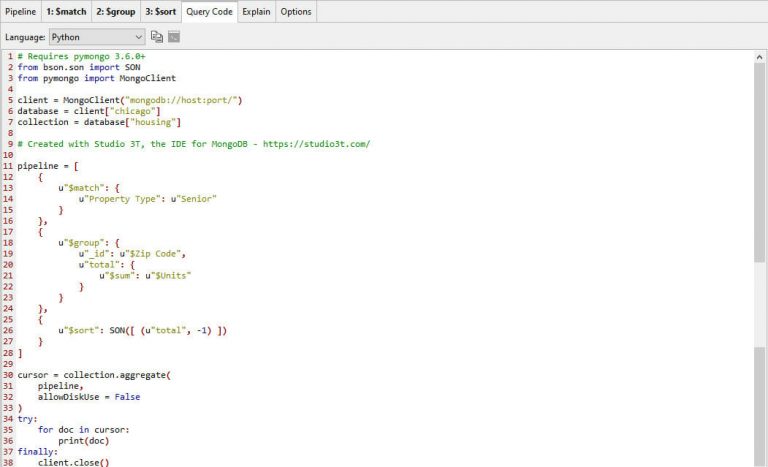 A MongoDB Aggregation Example with $match, $group & $sort