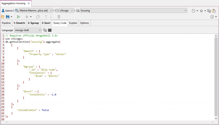 A MongoDB Aggregation Example with $match, $group & $sort