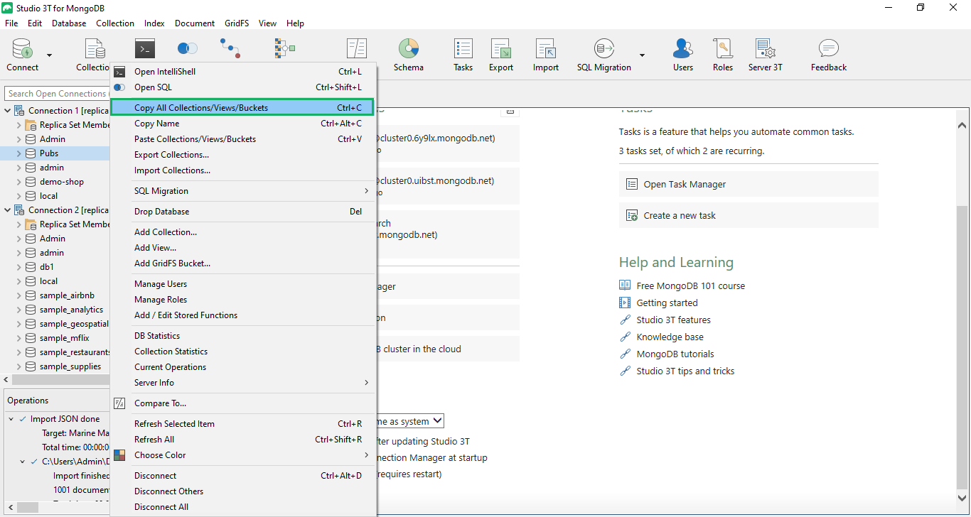 How to Copy MongoDB Databases Across Servers | Studio 3T