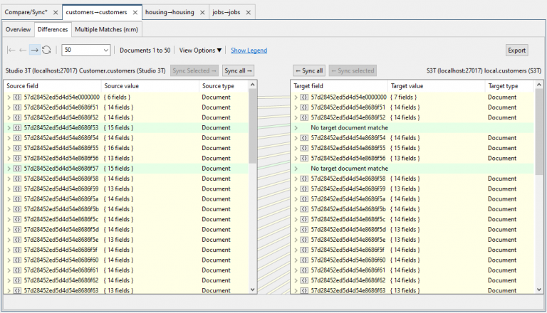How to Compare MongoDB Collections | Studio 3T