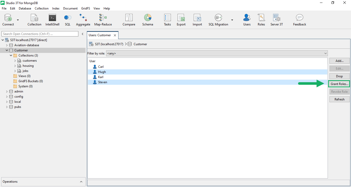 Create MongoDB Users & Grant Roles | Studio 3T
