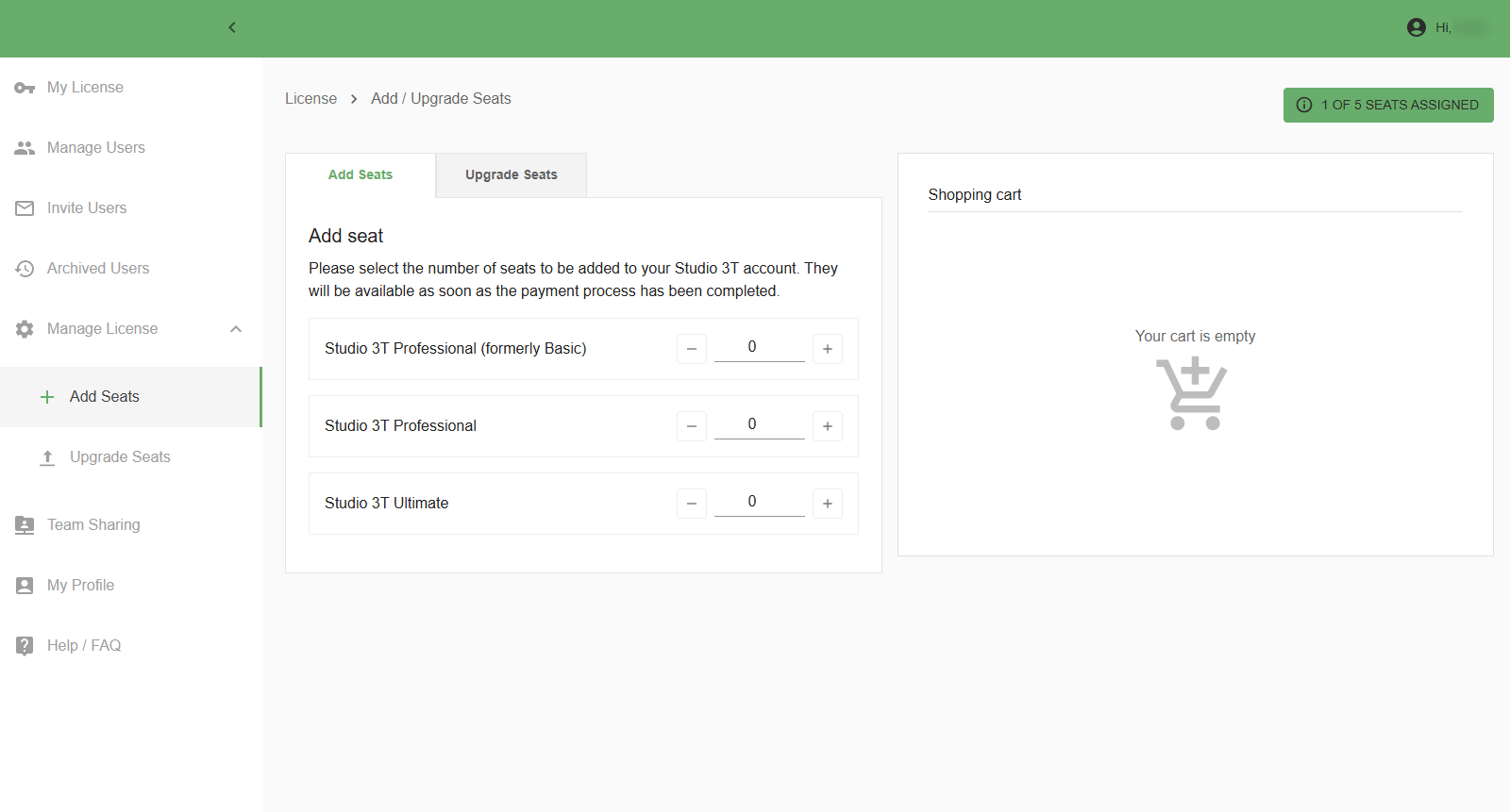 Studio 3T's License Manager | Studio 3T