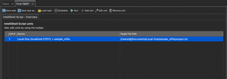 IntelliShell Script Tasks | Studio 3T