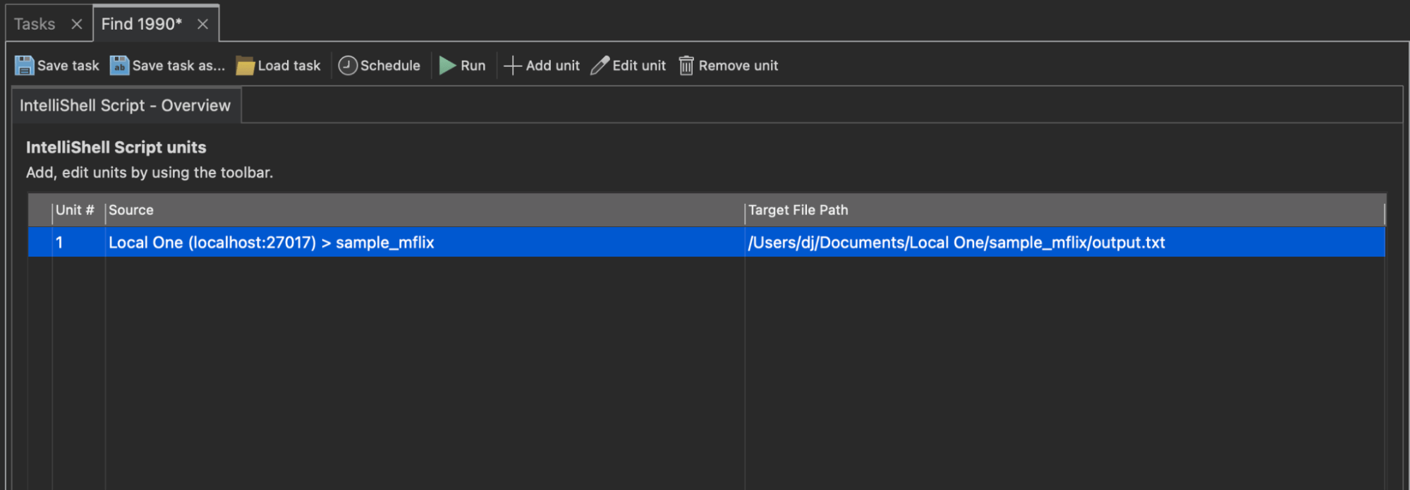 IntelliShell Script Tasks | Studio 3T